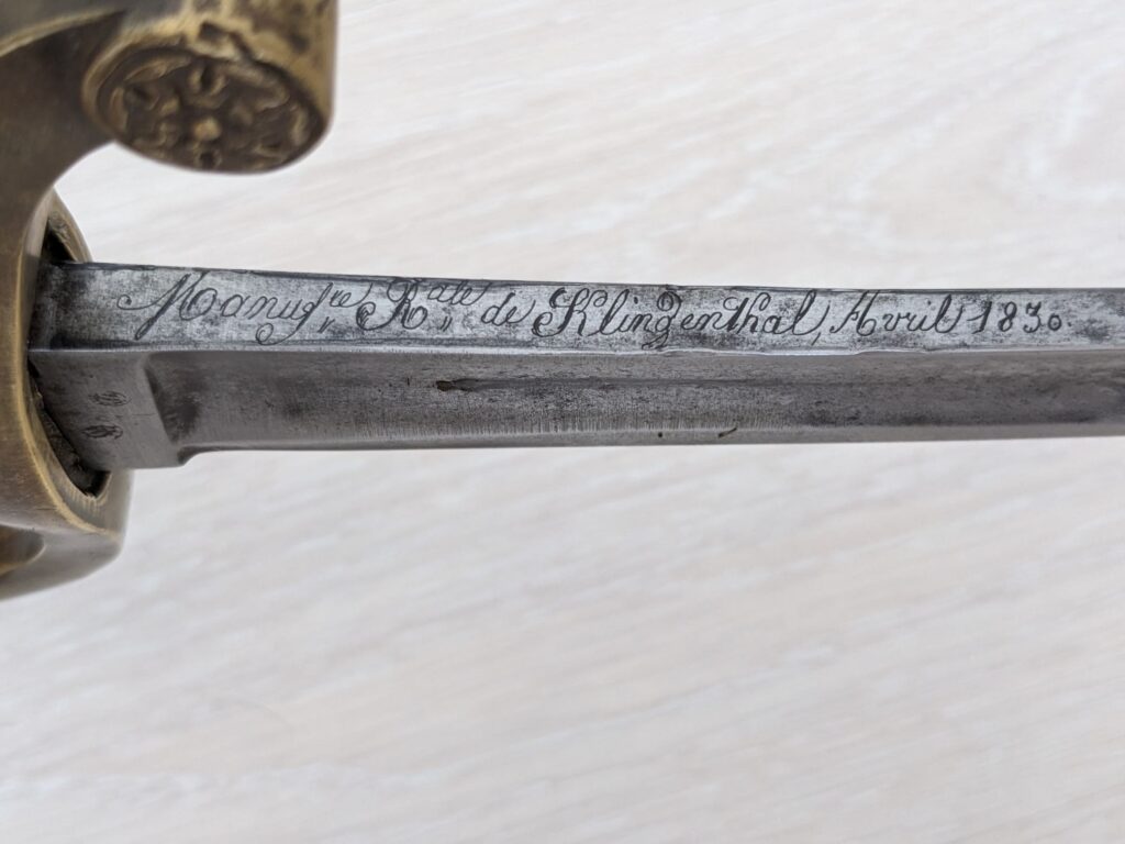 French officer’s artillery saber, model 1829 - Lieutenant Poilu