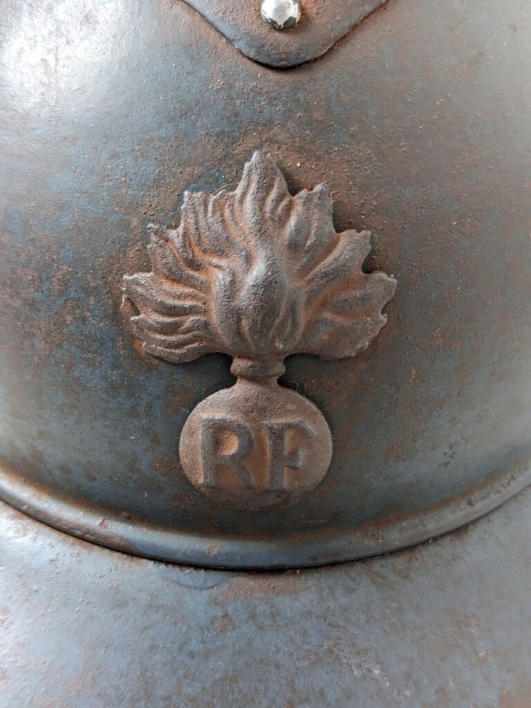 French Adrian Helmet, Worn In Verdun - Lieutenant Poilu